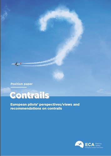 European Cockpit Association publishes paper on contrails